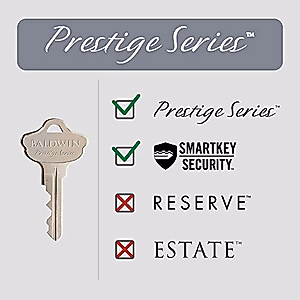 Baldwin Torrey Pines, Front Entry Handleset with Interior Lever, Featuring SmartKey Deadbolt Re-Key Technology and Microban Protection, in Venetian Bronze