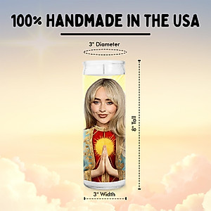 Sabrina Celebrity Prayer Candle - Funny Saint Candle - Novelty Votive Candles - Handmade in USA - Celeb Novelty Pop Music Gift