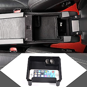 Black Armrest Storage Box Center Console Organizers Phone Tray with Mat and Logo Fit for Volvo S60 S60L V60 XC60 2009-2017