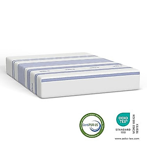 Vibe Gel Memory Foam Mattress, Fiberglass Free, 12-Inch CertiPUR-US Certified Bed-in-a-Box, California King, White
