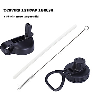 DY DuoYuMdi 32oz stainless steel water bottle, double lid vacuum insulated water bottles with straw, hot and cold insulation, suitable for outdoor sports. (Marble white)