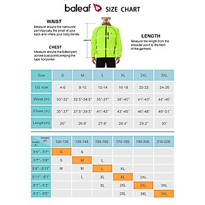 BALEAF Mens Cycling Rain Jacket Windbreaker Waterproof Running Gear Golf Mountain Biking Hood Lightweight Reflective Yellow XL