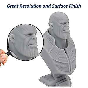 Siraya Tech Fast ABS-Like 3D Printer Resin 405nm UV-Curing Non-Brittle High Precision 3D Printing Liquid Standard Photopolymer Resin for LCD DLP 3D Printing(Grey, 1kg)