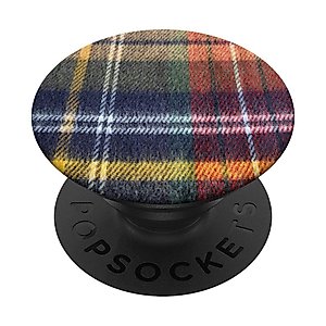 Plaid Buffalo Gingham Check Flannel Tartan Line Stripe Patch PopSockets PopGrip: Swappable Grip for Phones & Tablets