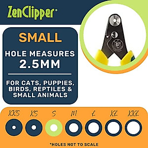 Zen Clipper Pet Nail Clipper for Cats – Cat Nail Clipper for Safer Cat Grooming and Nail Care - Clean, Quiet, and Easy-to-Use Stainless Steel Cat Claw Trimmer - (2.5mm Hole)