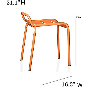 GWAREZ Set of 2 Modern Commercial Grade Chairs- Metal Stackable Bistro Kitchen Chairs-Backrest Chair for Bistro Cafe & Coffee Shop -E-Coating Rust Resistant-Low Back