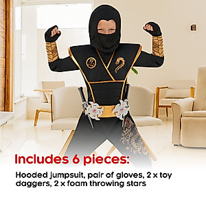 Morph Gold Ninja Costume Kids Boys Ninja Costume Halloween Costumes For Boys Kids Ninja Outfit Ninja Suit With Accessories