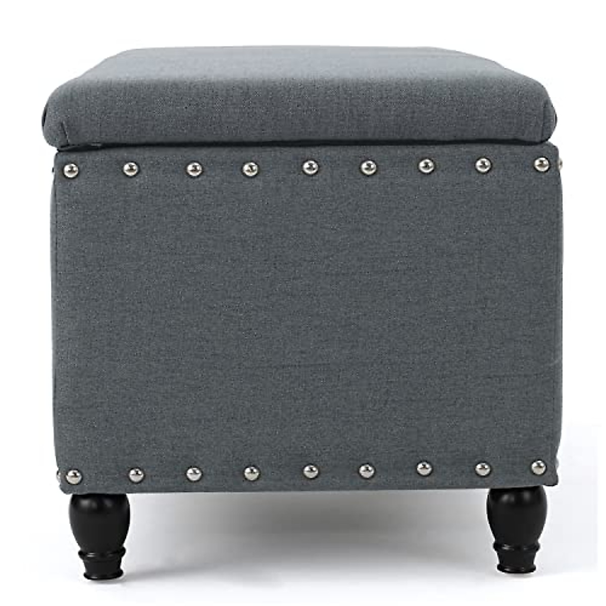 Christopher Knight Home Tatiana Fabric Storage Ottoman, Charcoal