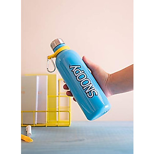 Grupo Erik Snoopy Metal Hot&Cold Bottle 500ml - 17 oz | Snoopy Gifts | Hot And Cold Water Bottle | 500ml Water Bottle | Water Bottle Metal | Cute Water Bottle