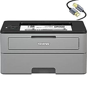 Brother Compact HL-L2350DWB Print Only Wireless Monochrome Laser Printer for Business Office, Auto Duplex Printing, 250-sheet Capacity, Amazon Dash Replenishment Ready, Tillsiy USB Printer Cable
