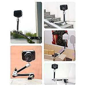 11" Camera Clamp Magic Arm Crab-Shaped Monitor Clamp with 1/4", 3/8" Threaded Holes Compatible with ATLI Gopro DSLR Camera LED Light Stabilizer