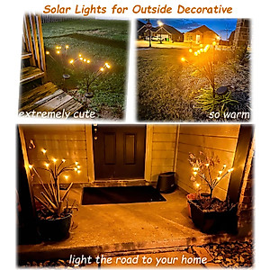 Solar Lights Outdoor Waterproof, Latest Garden Lights Solar Powered Firefly Outdoor Decor Light Yard Lights, Christmas Decorative Lights for Yard Patio Path Fence, 20 LED Solar Lights for Outside