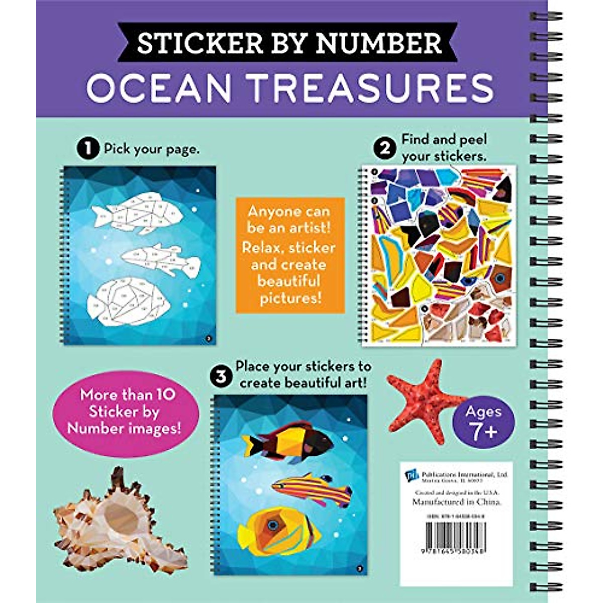 Brain Games - Sticker by Number: Ocean Treasures