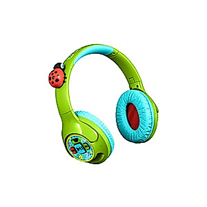 eKids Cocomelon Toddler Headphones with Built-in Kids Music, Bluetooth Headphones with Rechargeable Battery and USB-C Charging Cable Included