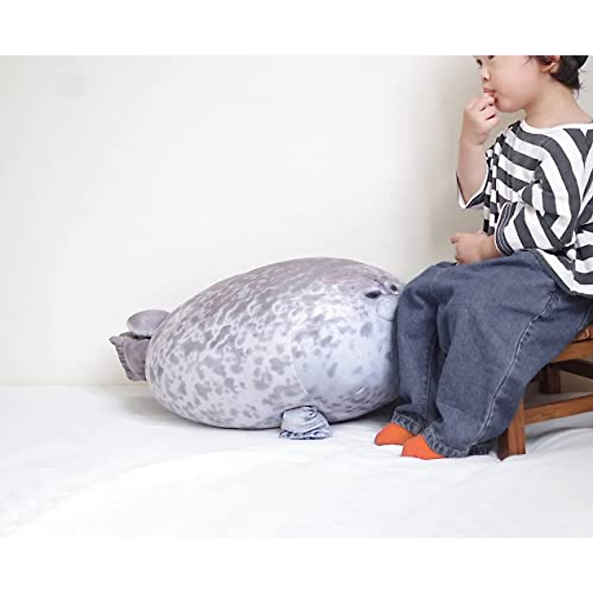 23.7 inch Large Seal Plush Pillow: Soft Stuffed Animal Toy ,Chubby Blob Seal Plushie for Boys Girls, Cute Room Decor Ocean Animals Pillow for Bed Sofa, Kids Gifts for Birthday,Valentine,Christmas