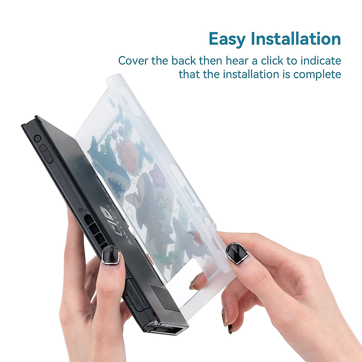 GeekShare Matte Protective Case Slim Cover Case Compatible with Nintendo Switch Only - Shock-Absorption and Anti-Scratch - Shark Party