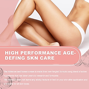 Hibiscus and Honey Firming Cream, Skin Tightening Lotion, Reduces the Look of Neck Lines, Tightens & Smooths - With Collagen & Hyaluronic Acid -4 FL OZ/120 ML