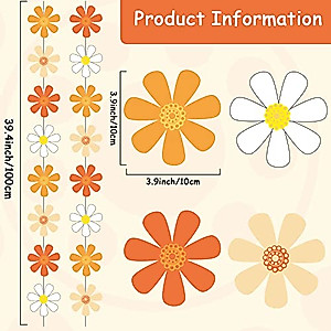 12 Packs Daisy Groovy Boho Party Banners Daisy Garland Kit Daisy Hanging Swirl Daisy Party Supplies Decorations Daisy Paper Cutouts for Birthday Baby Shower Party Home Classroom Favor Supplies Decor