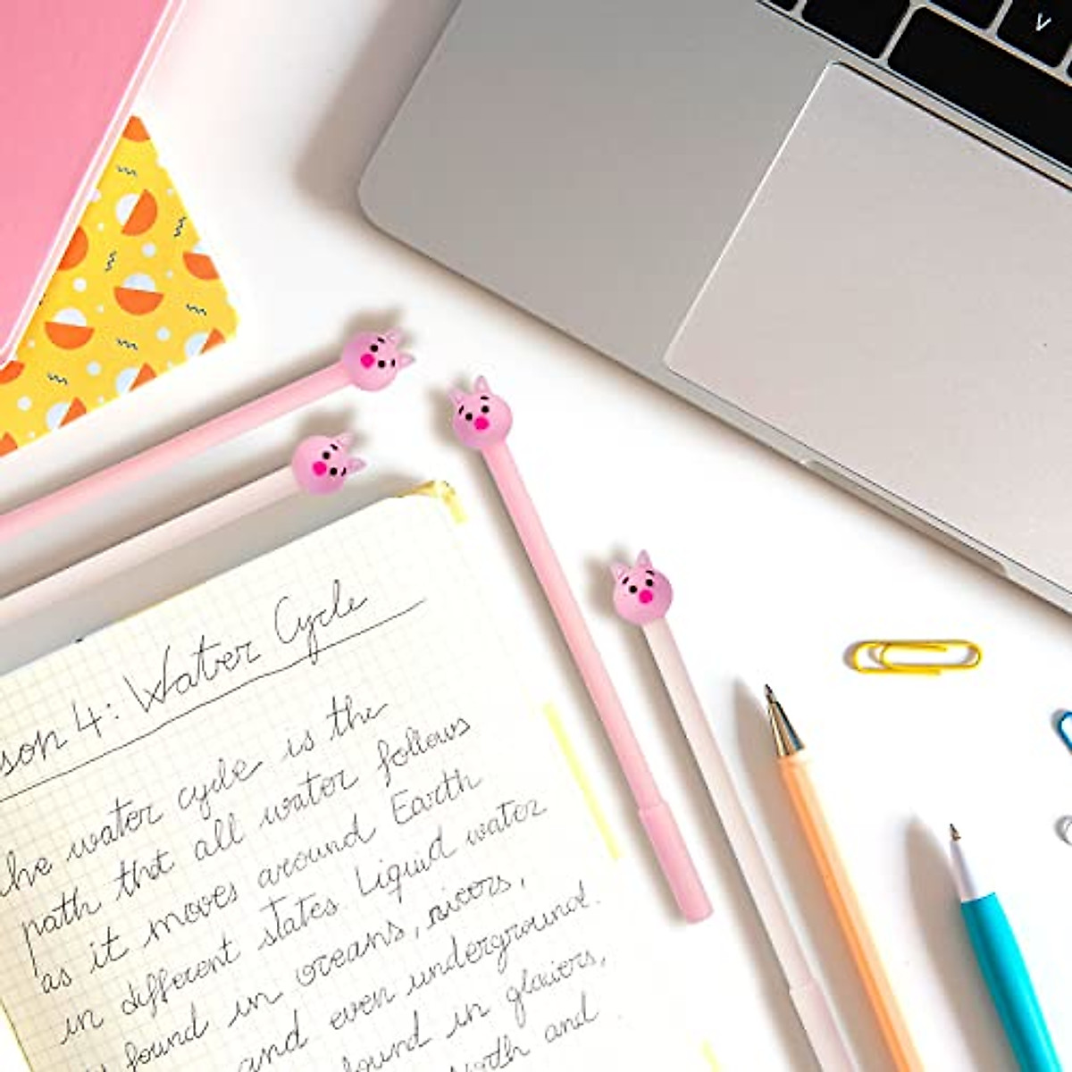 GOOTRADES 8 Pack Cute Pig Writing Gel Ink Pen for Office School Student,0.38 mm Tip