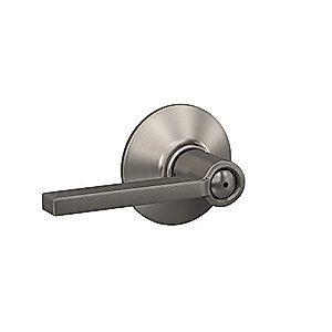 Schlage F40 LAT 619 Latitude Door Lever, Bed & Bath Privacy Lock, Satin Nickel
