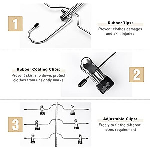 CINKSY Pants Skirt Hangers Space Saving 5 Layers with Non-Slip Foam Padded Swing Arm 9 Pack