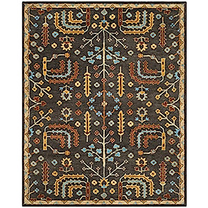 SAFAVIEH Heritage Collection 6' x 9' Charcoal / Multi HG409A Handmade Traditional Oriental Premium Wool Area Rug