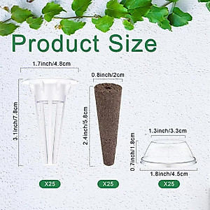 Delemonte 75 PCS Hydroponic Growing Plant Pods Kit, Including 25 Pieces Replacement Grow Baskets 25 Pieces Plant Grow Sponges 25 Pieces Transparent Insulation Lids, Compatible with Aerogarden