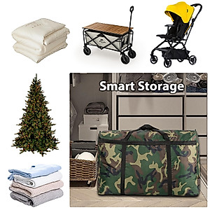 2 Packs Camouflage 100L Extra Large Moving Bags, Heavy Duty Storage Bags, 600D Oxford Cloth Wrap Around Handles Double Zipper, Waterproof Reusable Convenient (100L - 2 Packs)