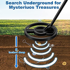 KENTOKTOOL Metal Detector for Kids with 8'' Waterproof Coil, 32-41 inches Adjustable Stem Kids Metal Detector, Lightweight and High Accuracy Gold Detector with DSP Chip