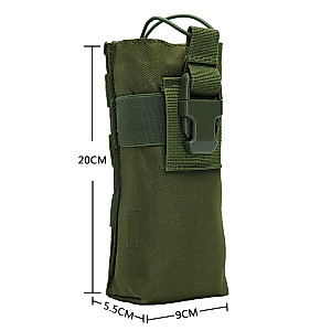 AR-152 Radio Pouch Tactical Radio Holder Radio Case Molle Radio Bag Nylon for GPS Phone AR-152 UV-5R 3800mAh Two Way Radio Walkie Talkies (Green)