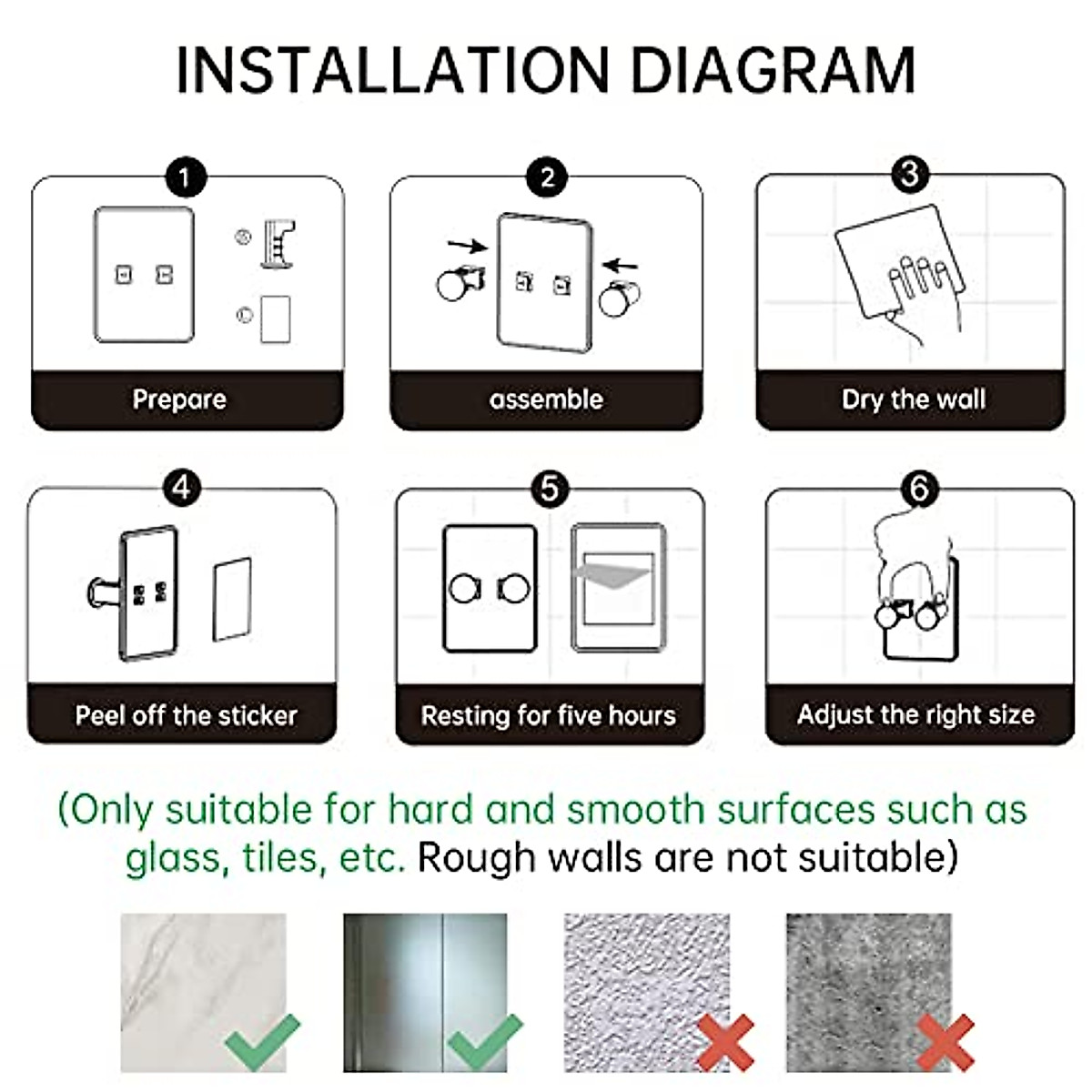 oAutoSjy 2pcs Razor Holder for Shower Waterproof Self Adhesive Shaver Holder Adjustable No Punching Razor Hook Hanger Wall Mount Storage Hook Bathroom Kitchen Organizer for Towel Bathrobe Plug, White