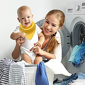 Baby Bibs Bandana Drool Bibs 10 Pack for Infant, Boys, Girls, Unisex 100% Cotton Drooling Bibs Soft and Absorbent (Blue and brown)