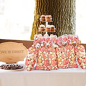 Pajean 100 Pcs Groovy Retro Hippie Boho Party Favors Bags Two Plastic Goody Treat 60's 70's Cellophane for Daisy Flower Birthday Baby Shower Wedding, Silver