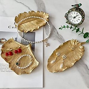 Jewelry Dish, Resin Small Leaf Shaped Ring Holder Jewelry Organizer, Trinket Dish Mini Tray for Christmas Birthday Wedding Gifts