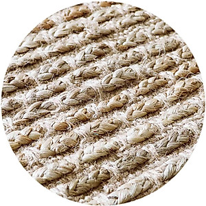 The Home Talk Handmade Jute Area Rug 3'x5' Jute Braid Rug Perfect for Rustic, Farmhouse, Bohemian Floormat Soft and Durable Carpets for Living Room Décor, Bedroom, Dining Room - Natural