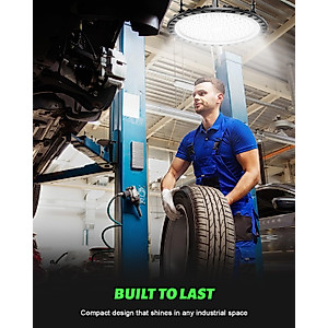 Viugreum High Bay LED Shop Lights, 500W UFO LED High Bay Light 50,000LM 120V LED High Bay Lights 5000K Daylight, Alternative to 2000W MH/HPS for Garage Workshop Barn Factory Warehouse - 10 Pack