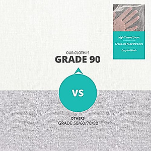 Yarnx Cheesecloth 20x20 Inches Hemmed - Grade 90 Muslin Cloth - 100% Ultra-Fine Unbleached Organic Cotton Cheese Cloths for Straining, Filtering, Cooking, Baking