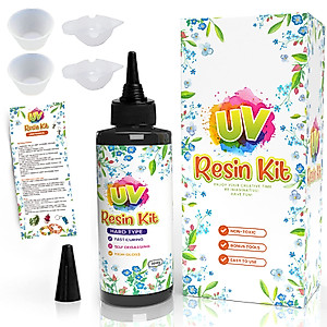 Catcrafter Clear Epoxy UV Resin Kit - Couples Jewelry Making Tools Crafting Supplies Crystal Necklace Bracelet Keychains Accessories Decoration Home Office Art Decor Light Curing Kits for Beginners