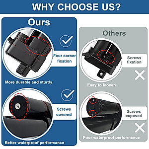 JQDML Linear Actuator 12V 28 Inch Long Stroke 660lbs/3000N Heavy Duty Speed 0.2"/sec (5mm/s) IP65 Waterproof Electric Actuator for Electric Door Opener Agricultural Machinery Electric Sunroof