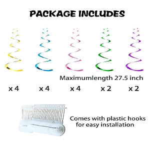 16Set Kawaii Hanging Swirls，Cute Birthday Party Decorations,Kawaii Anime Party Supplies