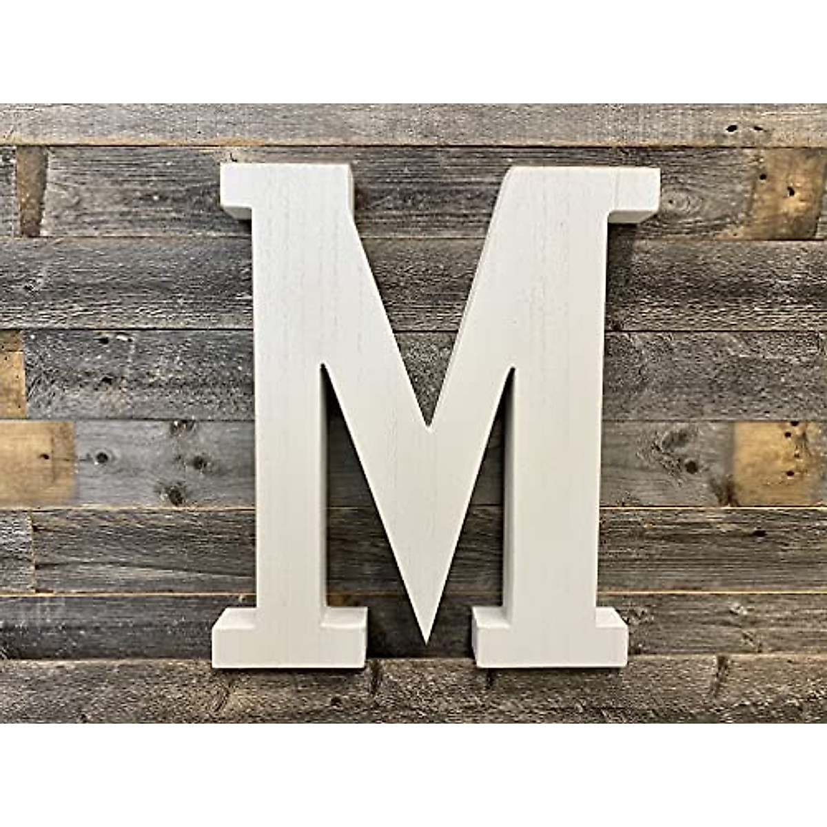 Large Wood Letter |Distressed White Wash | Alphabet Wall Décor | Monogram Letter | Alphabet Letters | Free Standing Letters | Wall Letters | Letter M