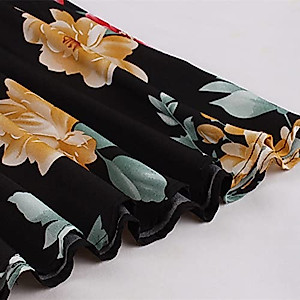 Dress for Women, Dresses Women 2023 Party Night Sequin Long Sleeve Dress Wedding Dresses Women's Fashion Casual Slim Fit Printed Round Neck with Belt Short Dress Black Casual (L, Black)