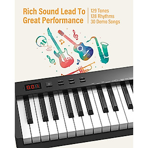 KONIX Keyboard Piano 88 Key, Beginner Semi Weighted Keyboard Piano with Full Size Key, Portable Electric Piano Keyboard Include Sustain Pedal, Power Supply and Piano Bag