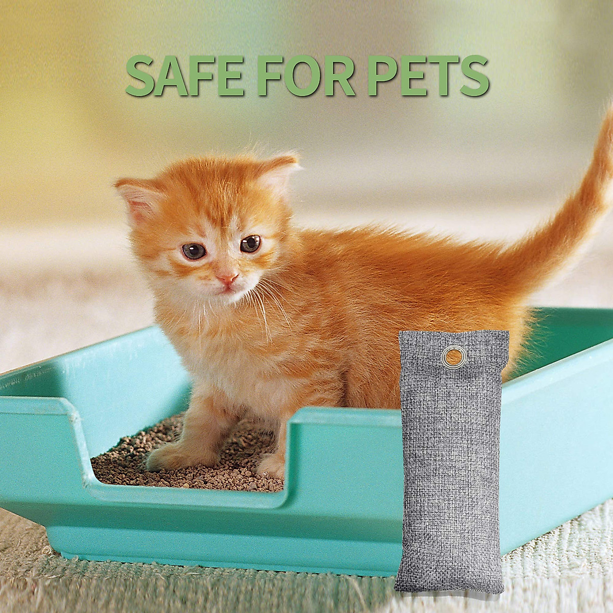 6 Pack Bamboo Charcoal Air Purifying Bag, Activated Charcoal Bags Odor Absorber, Moisture Absorber, Natural Car Air Freshener, Shoe Deodorizer, Odor Eliminators For Home, Pet, Closet