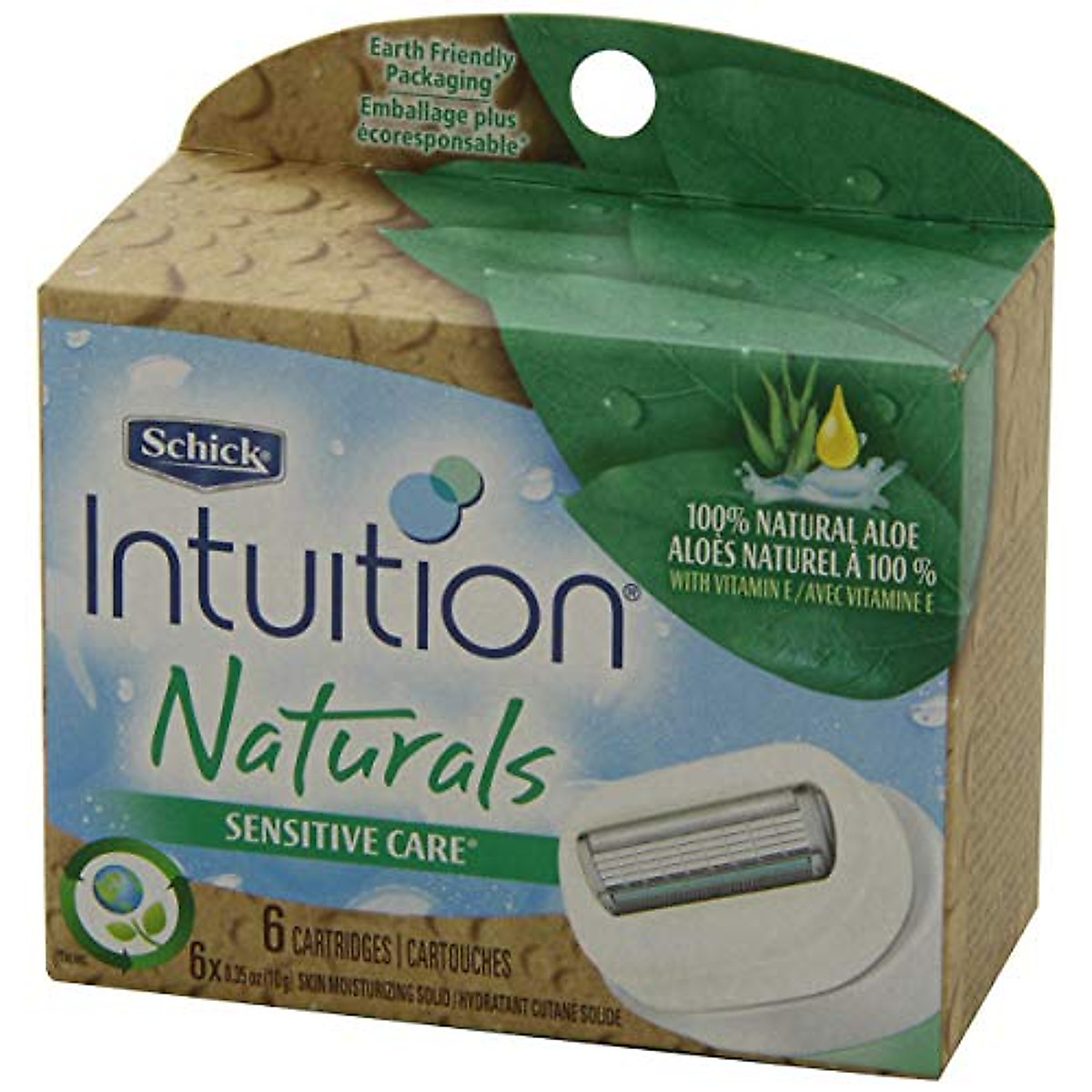 Schick Intuition Refill, Razors for Women Sensitive Skin | Intuition Razor Blades Refill with Organic Aloe, Razor Refills , 6 Count (Pack of 1)