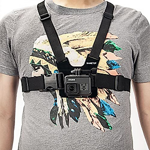 Sametop Chest Mount Strap Harness Chesty Body Mount Compatible with GoPro Hero 11, 10, 9, 8, 7, 6, 5, 4, Session, 3+, 3, 2, 1, Max, Hero (2018), AKASO, DJI Osmo Action Cameras