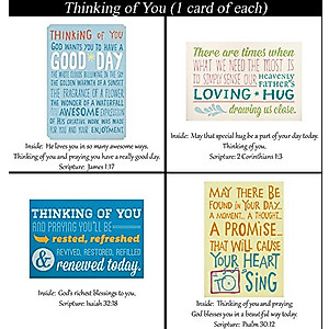 Thinking of You Cards (No Repeated Cards) 32 Design Christian / Religious Greeting Card Assortment ~ Scripture in every card