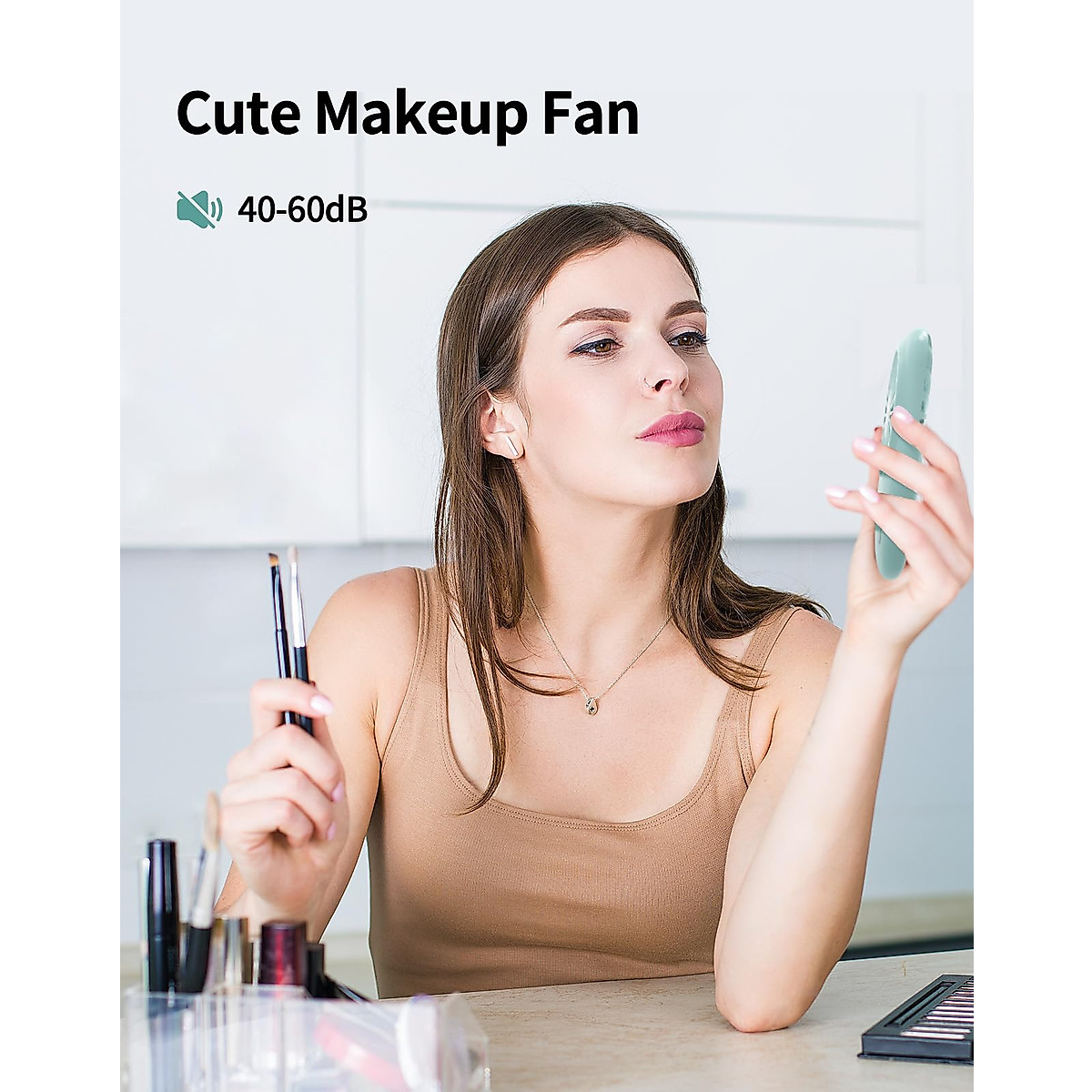 Aluan Handheld Fan Mini Fan Powerful Small Personal Portable Fan Speed Adjustable USB Rechargeable Eyelash Fan for Kids Girls Woman Man Home Office Outdoor Travel