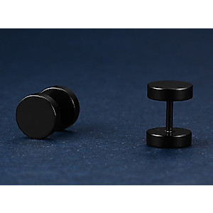 Xusamss Punk Body Piercing Titanium Steel Round Barbell Stud Earrings