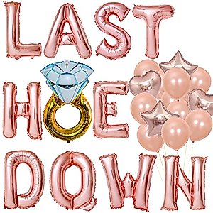 Last Hoe Down Balloon Banner Nashville Bachelorette Party Decorations Rose Gold Last Hoedown Banners for Cowgirl Nash Bash Bachelor Party Brunch Bridal Shower,26 Pcs